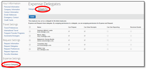 Concur How-to: Delegates: Deleting Delegators from Your Delegation List ...